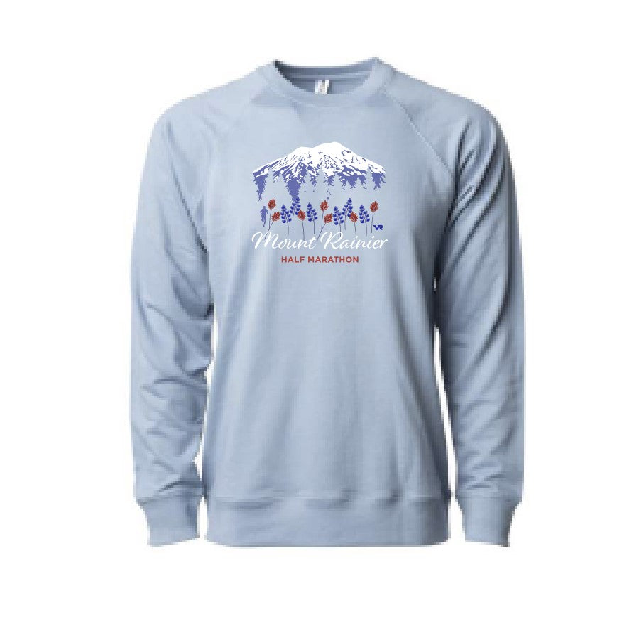 Mount Rainier Half Marathon Flowers Crew Neck – Vacation Races Merchandise