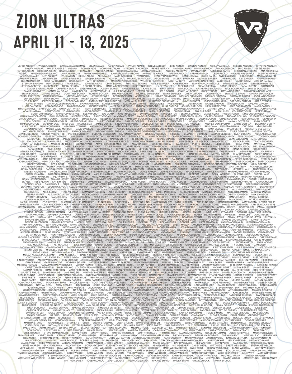 2025 Zion Ultras Name Poster – Vacation Races Merchandise