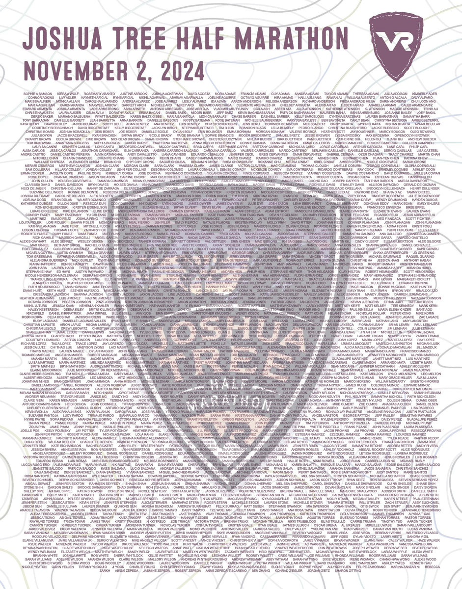 2024 Joshua Tree Half Marathon Name Poster – Vacation Races Merchandise