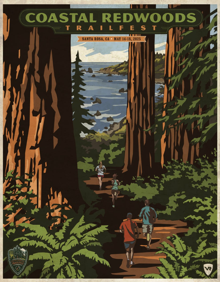 2025 Coastal Redwoods Trailfest Race Poster – Vacation Races Merchandise